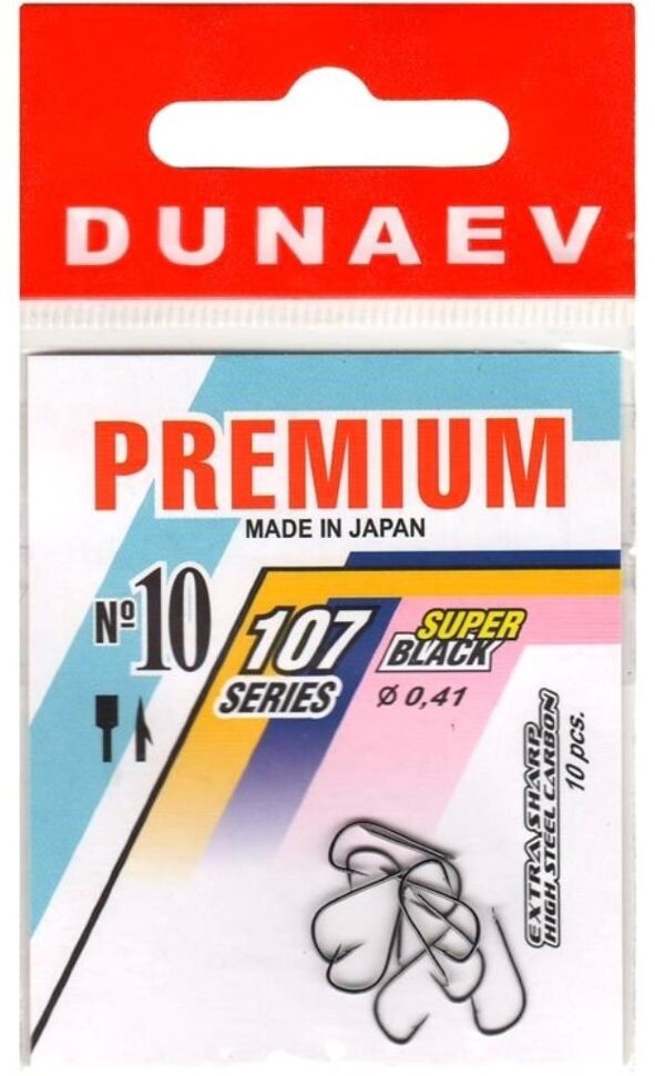 Крючок DUNAEV Premium 107 #10 Ø0.41мм 10шт/уп купить у дистрибьютора Дунаев